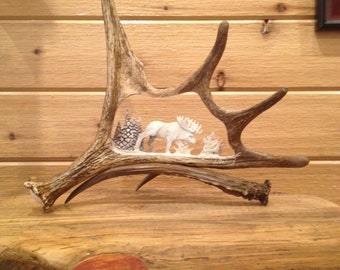Moose antler carving | Etsy