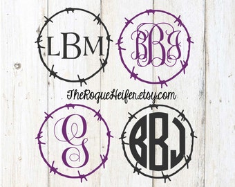 Barbed wire monogram | Etsy