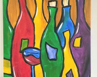 Abstract bottle art | Etsy