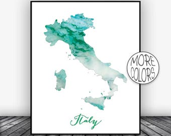 Italy map | Etsy