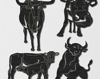 Cow dxf | Etsy