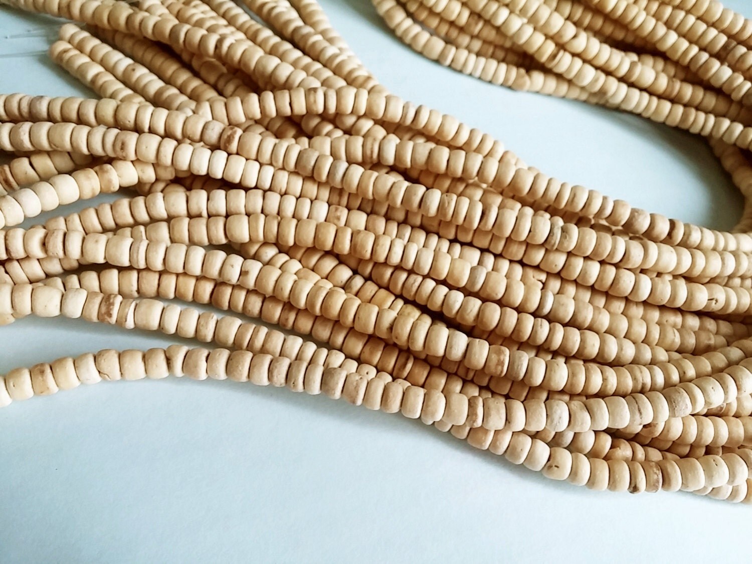 120 natural coconut beads Coconut Rondelle Disk Beads 4-5mm