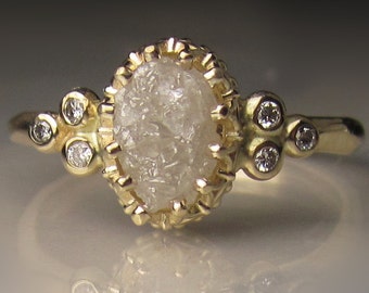 Natural Rough Diamond Ring 18k and 14k Gold by JanishJewels