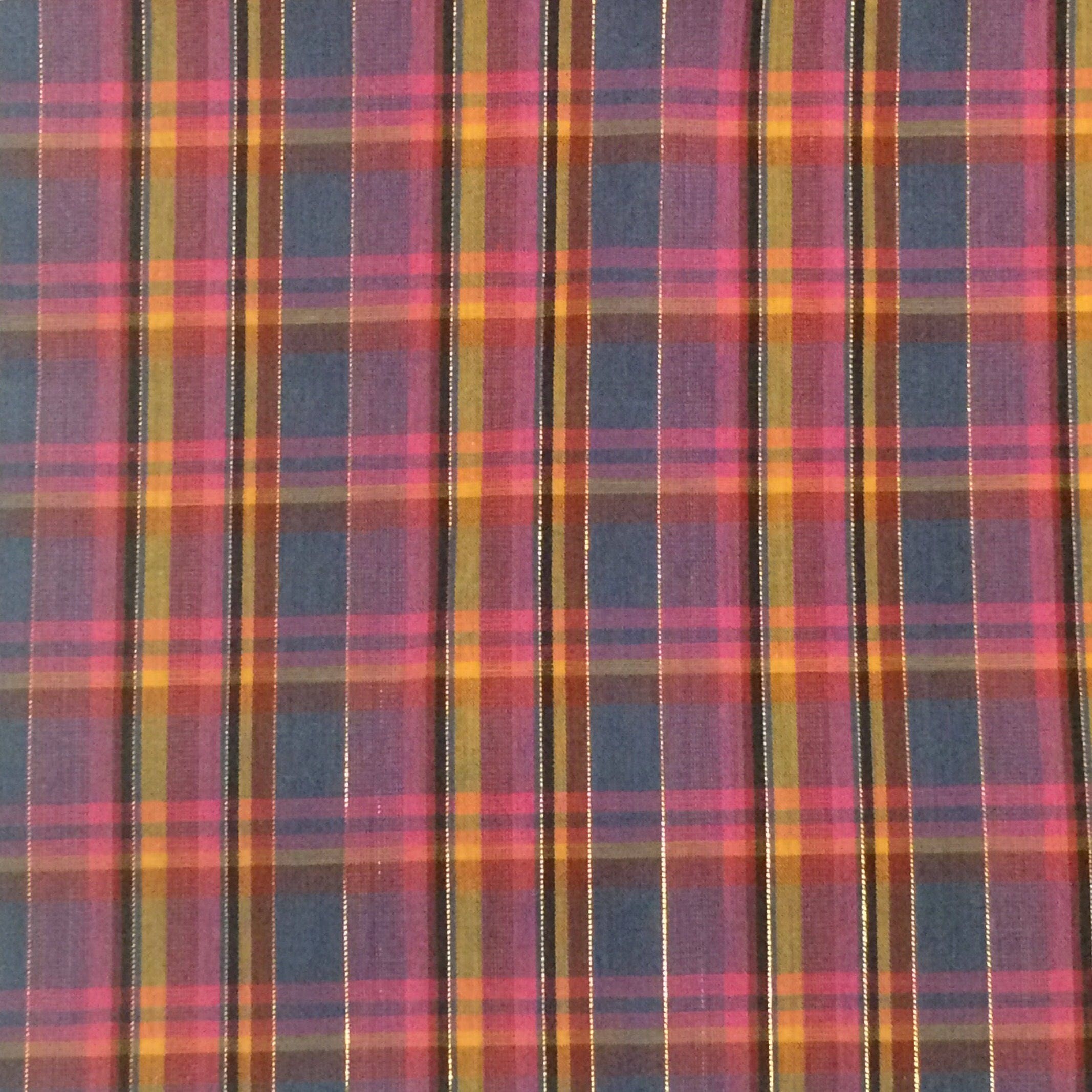 Pink Plaid Fabric / Plaid Fabric / Cotton Blend Plaid Fabric / Vintage ...