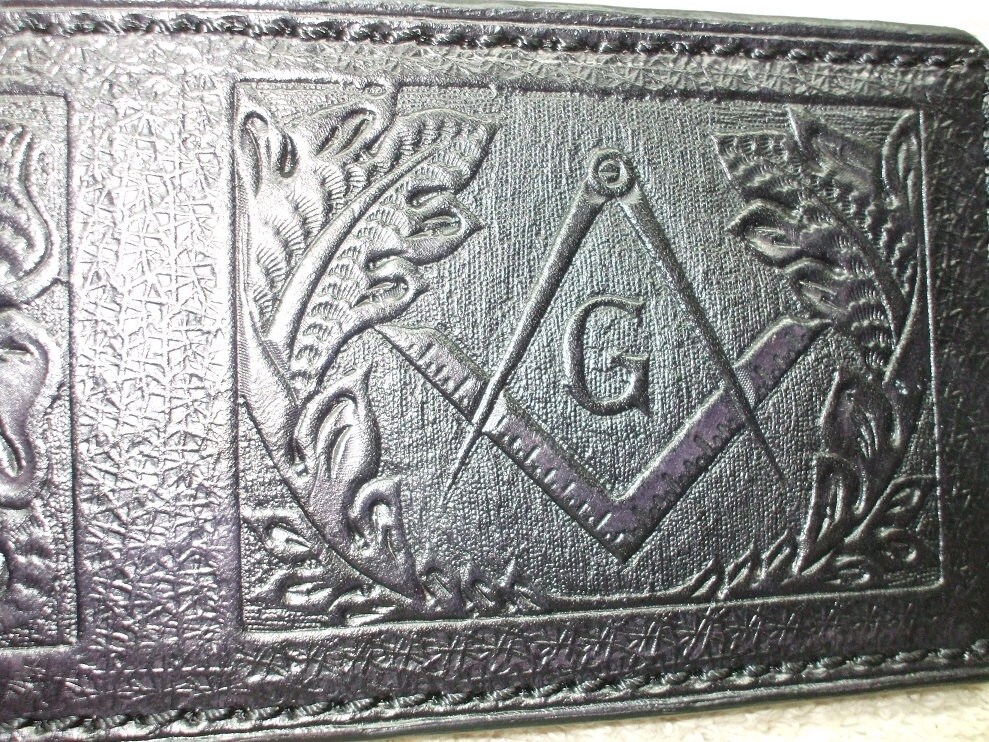 black masonic wallet / billfold freemason wallet. 53 I