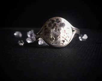 Silver moon ring | Etsy