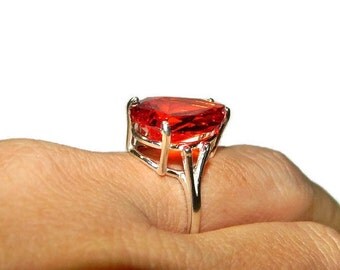 Orange sapphire ring | Etsy