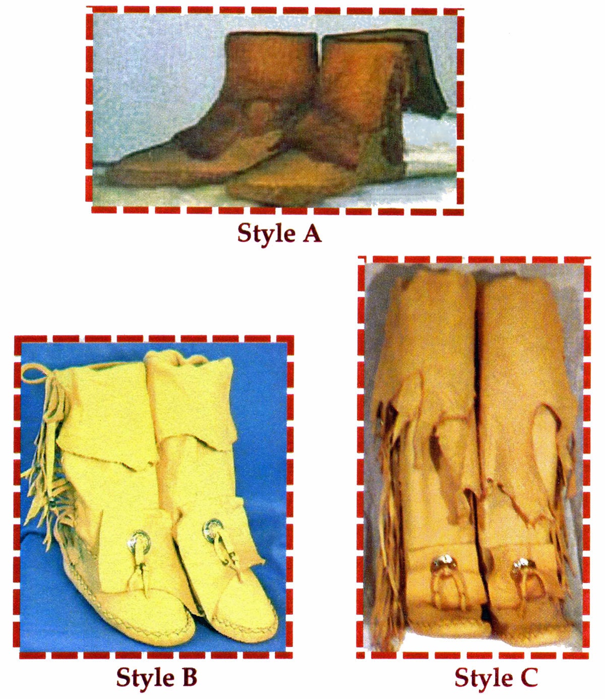 Native American Yaqui Indian Moccasin Sewing Pattern In 3 Traditional 
