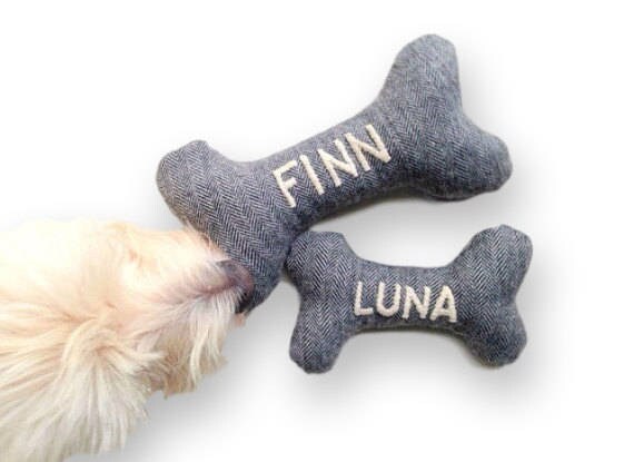 Dog Toy Personalized Pet Toy with Embroidered Name Durable