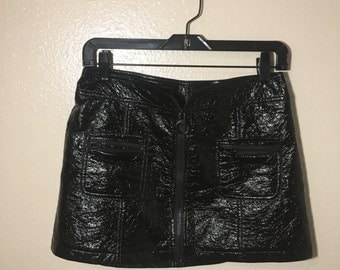 Vinyl mini skirt | Etsy