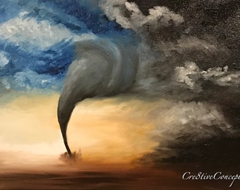 Tornado painting | Etsy