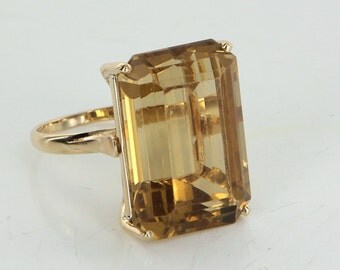 Large citrine ring | Etsy