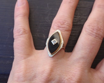 Onyx signet ring | Etsy