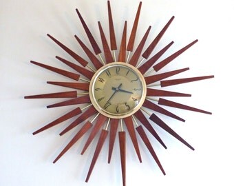 Sun wall clock | Etsy