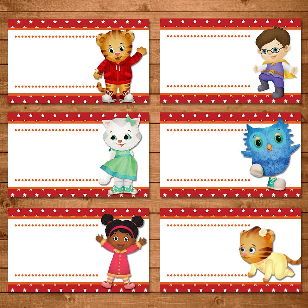 Daniel Tiger Food Tents Red Stars Daniel Tiger Food Labels