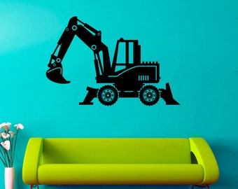 Excavator wall decal | Etsy