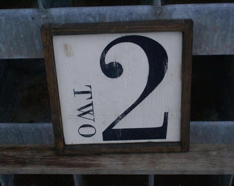 Wooden number 2 | Etsy