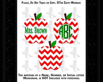 Chevron apple svg | Etsy