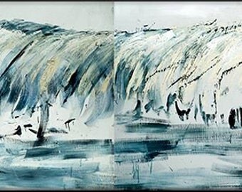Ocean painting Abstract landscape Sea painting Waves