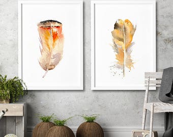 Feather wall decor | Etsy