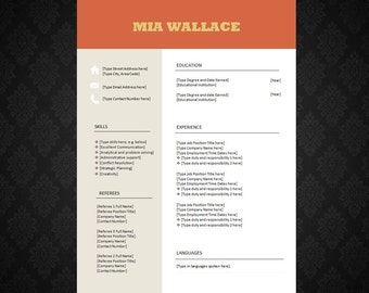 Resume templates | Etsy