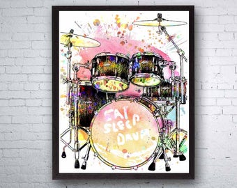 Drum poster | Etsy