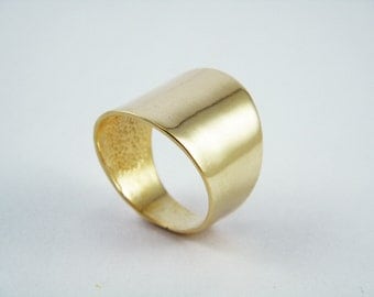 Gold tube ring | Etsy