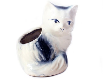 Ceramic cat planter | Etsy