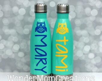 Owl water bottle | Etsy