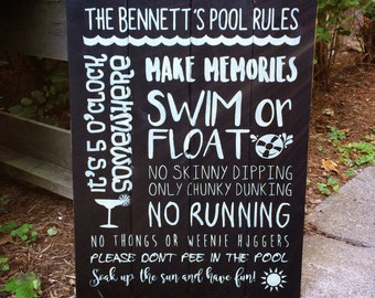 Swimming pool signs | Etsy