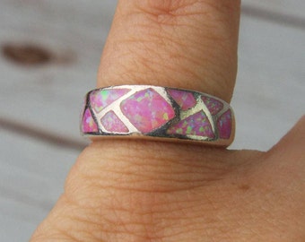 Pink fire opal ring | Etsy