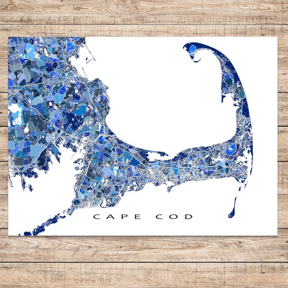 Cape Cod Art Cape Cod Massachusetts Map Print Provincetown