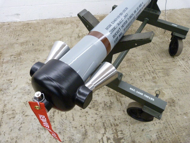inert empty US Army / Marine Corps 5-inch Mk22 MICLIC rocket