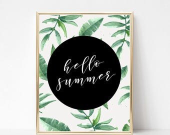 Hello Summer Printable Sign-Printable 8x10 Decor