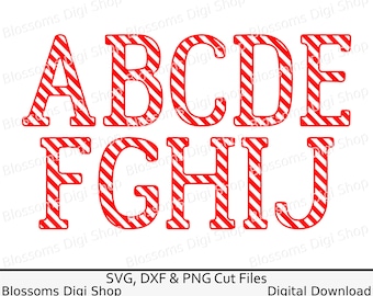 Candy cane letters | Etsy