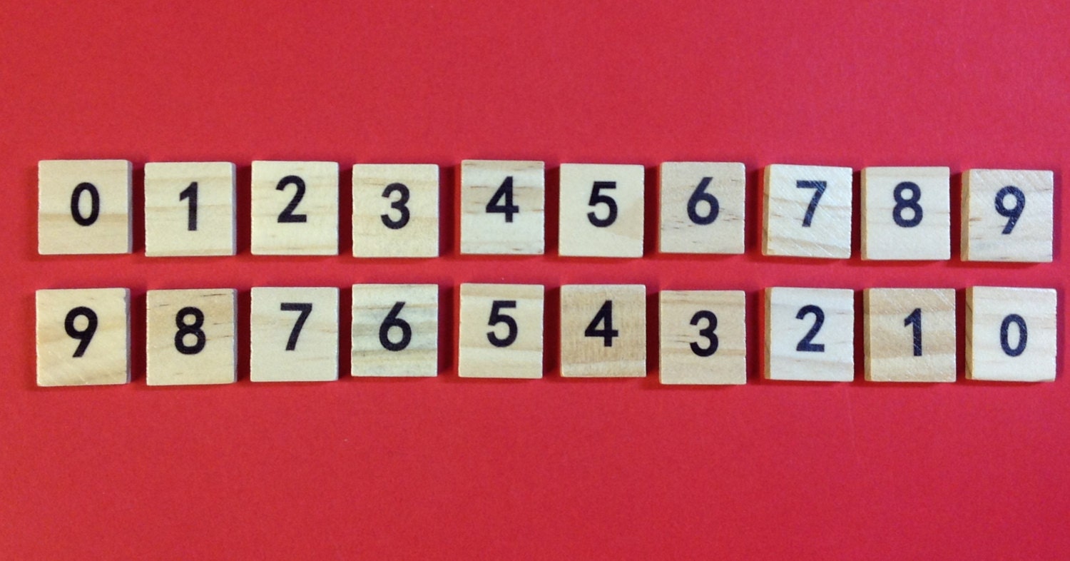 Number Scrabble Tiles Pack of 100 Mixed Bags of Wooden