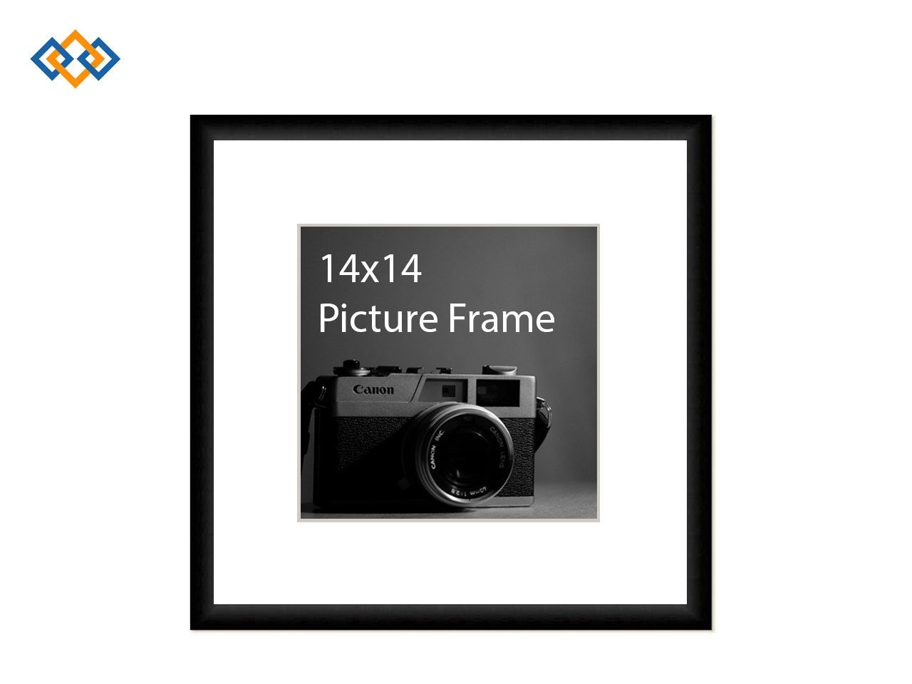 14x14 Standard Picture Frame BLACK by MatboardPlus on Etsy