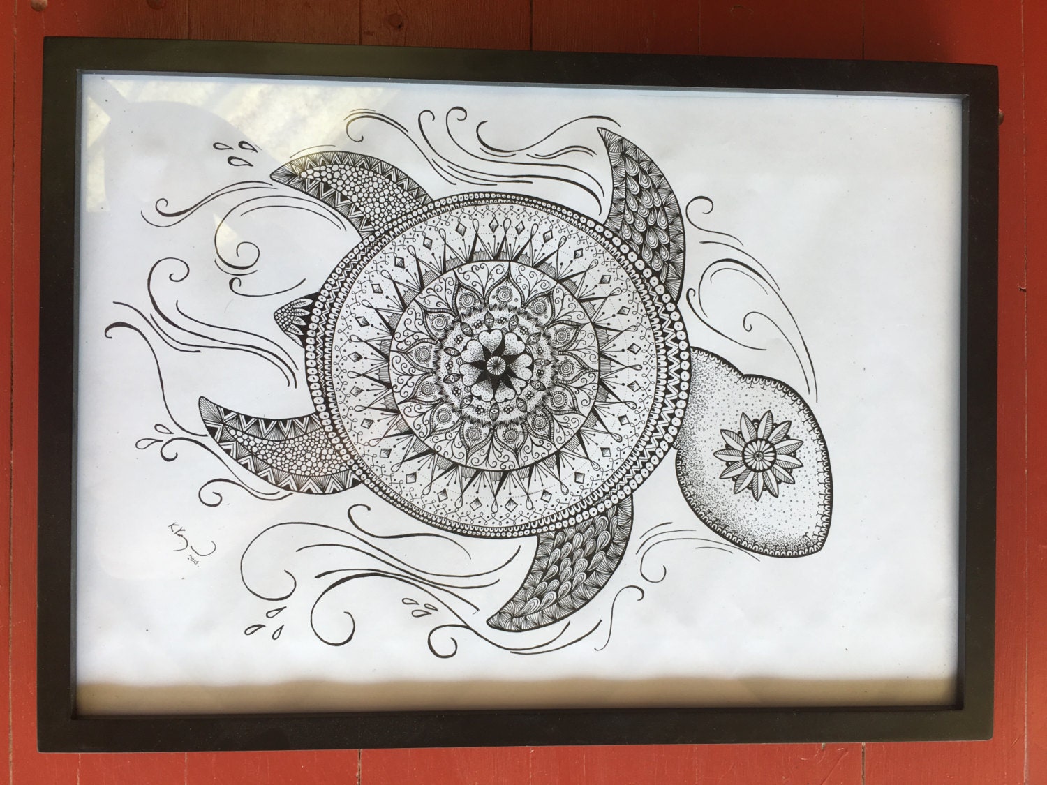 Sea turtle zentangle