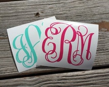 Unique monogram sticker related items | Etsy