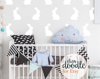 Rabbit wall decal | Etsy