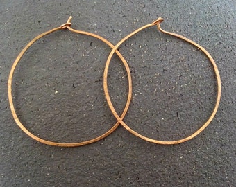 Copper hoop earrings | Etsy