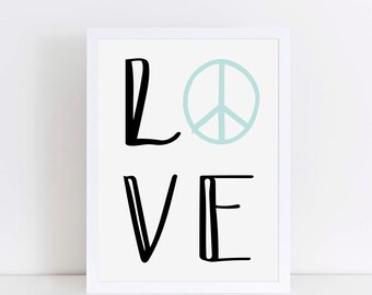 Peace sign poster | Etsy