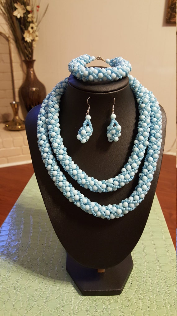 African 3 piece custom Bead/ Nigerian Wedding Beads set/ 3