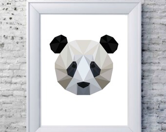 Geometric panda | Etsy