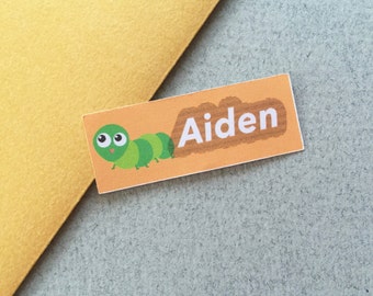 Caterpillar label | Etsy