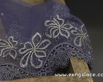 Navy blue lace trim | Etsy