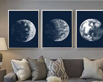 Full moon painting | Etsy