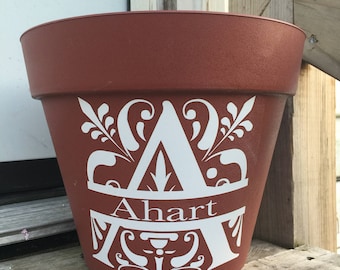 Love Grows Here Personalized Flower Pot Purple