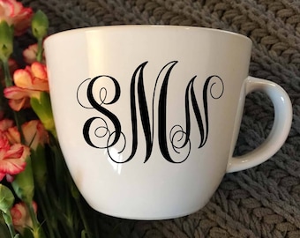 Monogram coffee mug | Etsy