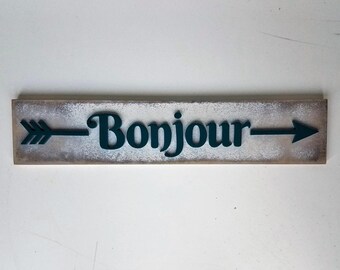 Bonjour sign | Etsy